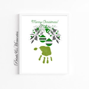 Christmas Handprint Art, Merry Christmas Keepsake, DIY Card, Handprint ...