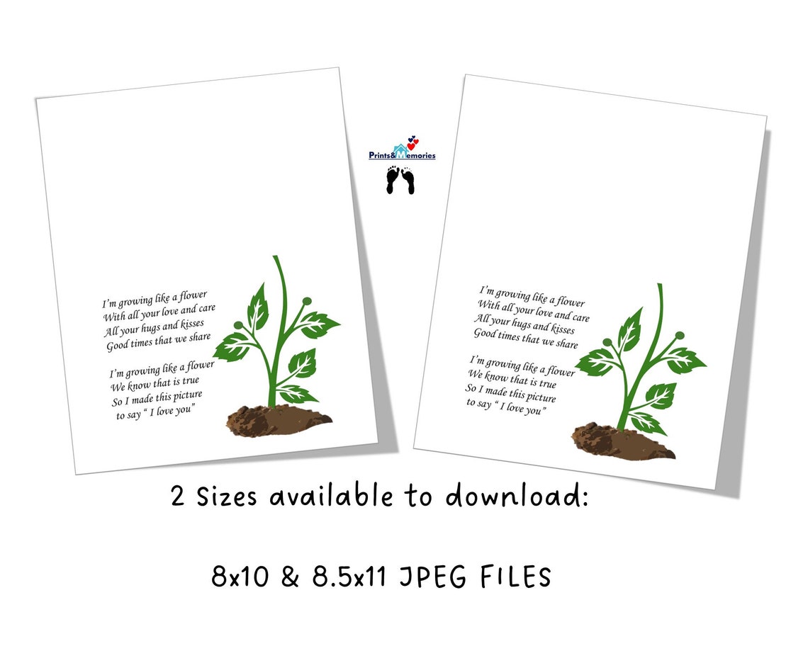 I'm Growing Like a Flower Handprint Art Baby Toddler Kid - Etsy