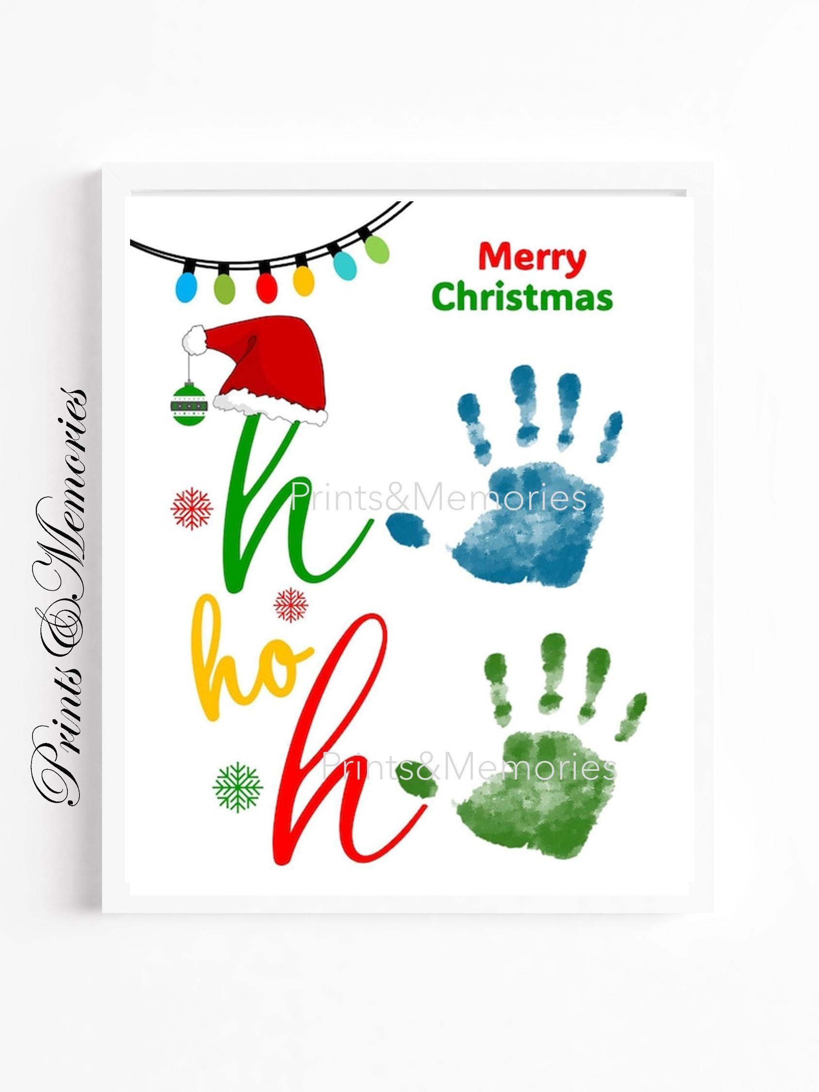 Christmas Handprint Art, Hohoho Santa Handprint, DIY Craft, Preschool ...