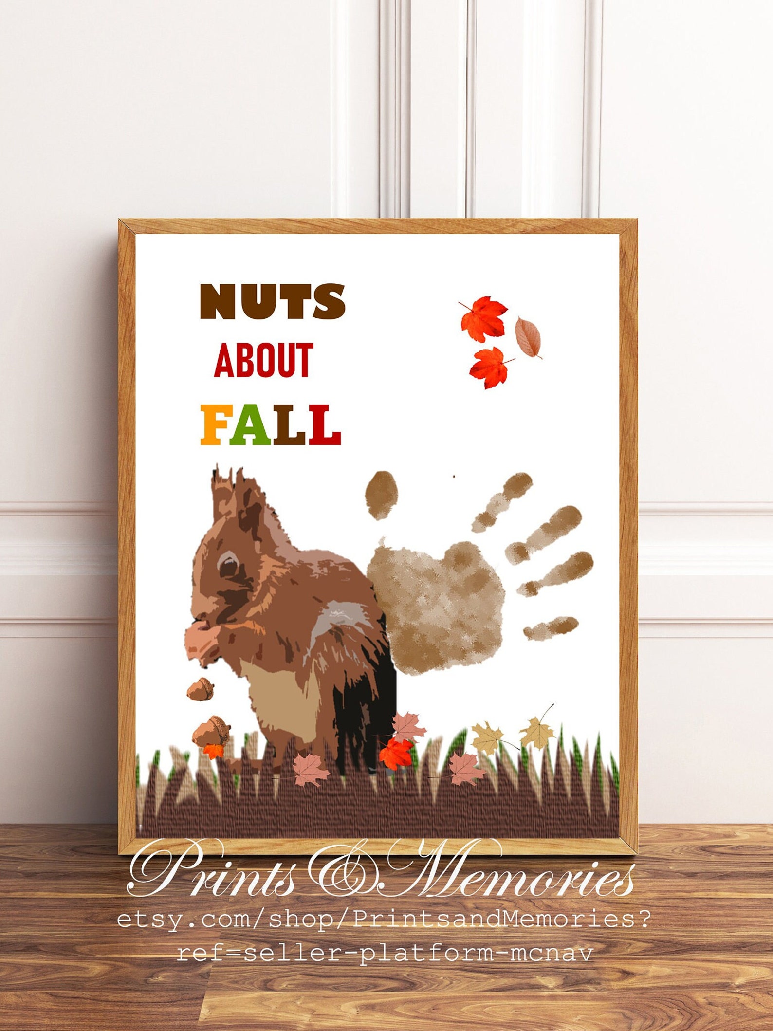 Fall Handprint Art Keepsake Nuts About Fall Squirrel - Etsy