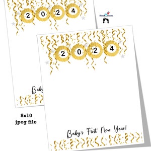 Baby's First New Year Keepsake, Footprint Handprint Art, Happy New Year ...