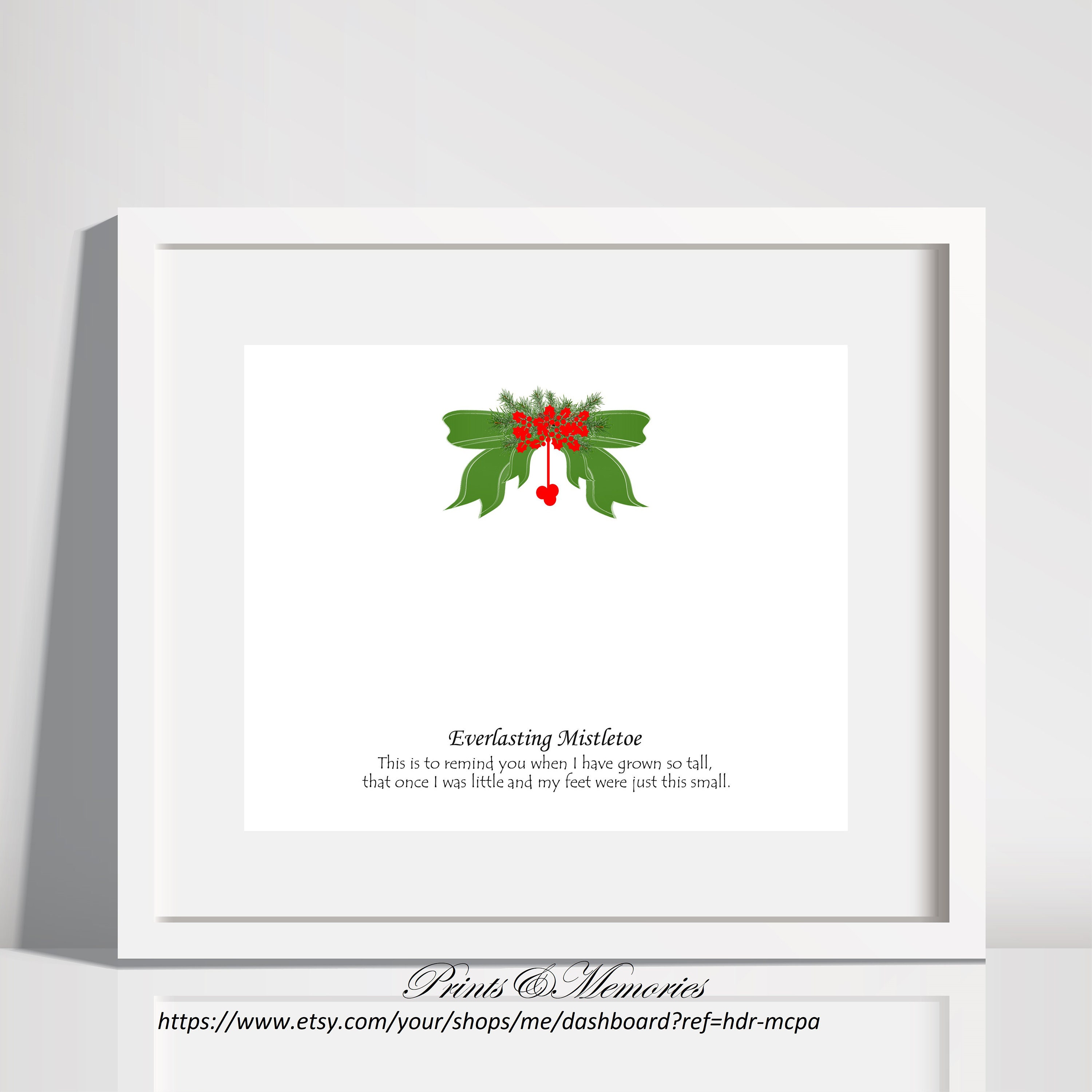 Everlasting Mistletoe Poem Footprint Art Mistletoe | Etsy