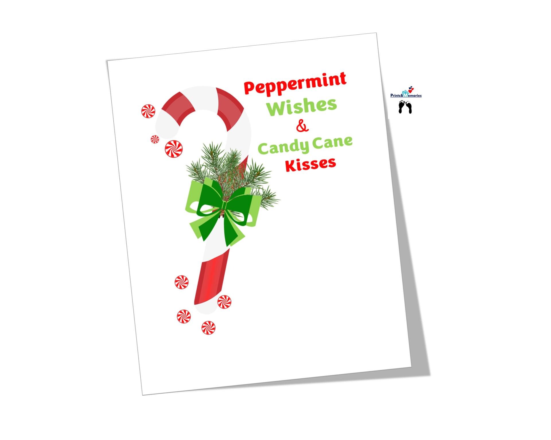 Christmas Handprint Art: Peppermint Candy Cane Craft (digital Download ...
