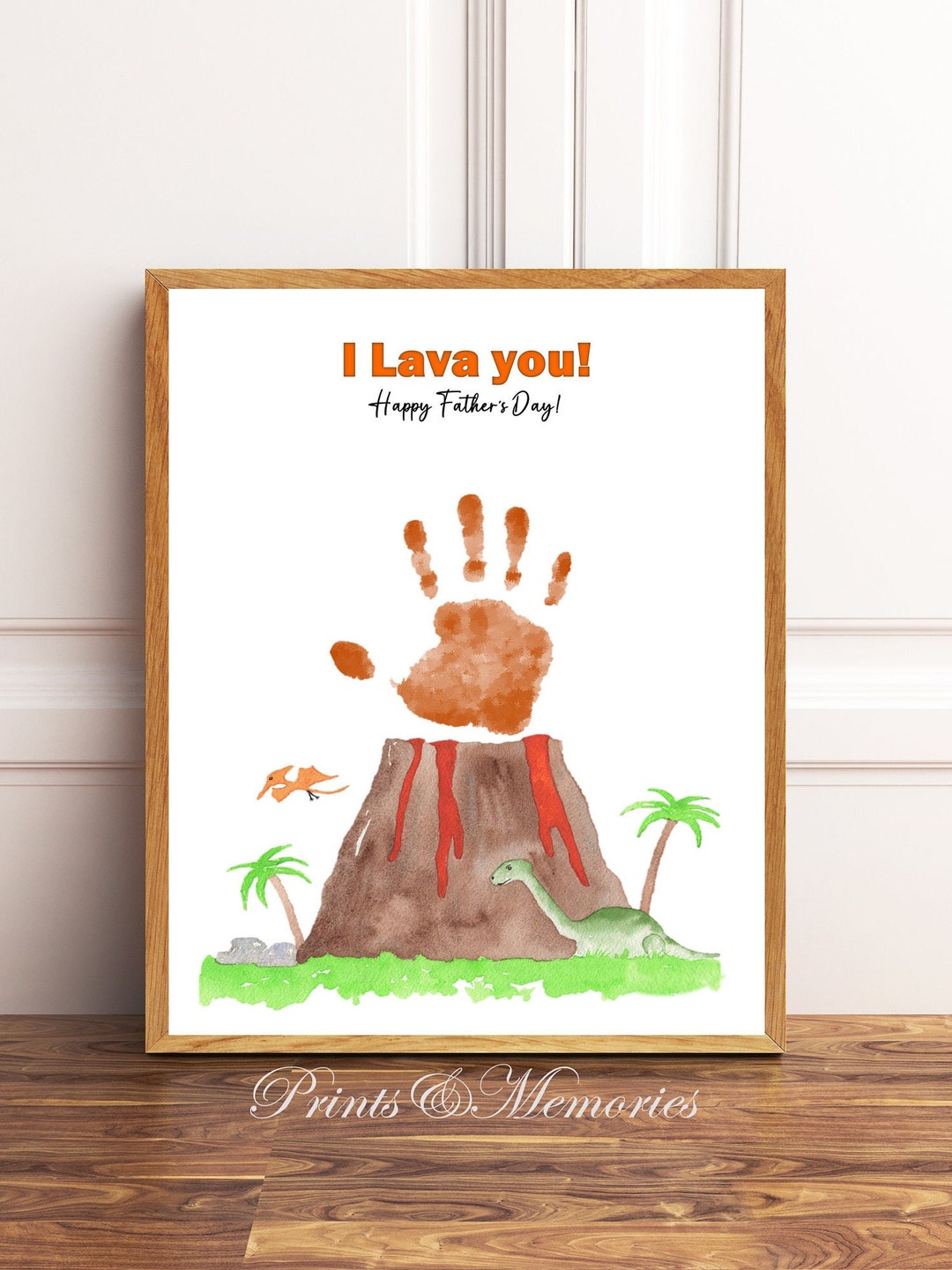 Father's Day Craft for Kids, I/we Lava You Volcano Handprint Art, Funny ...