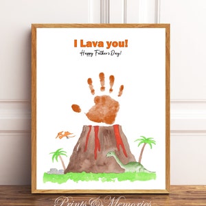 Volcano Handprint Art: I Lava You Father's Day Craft (digital Download ...