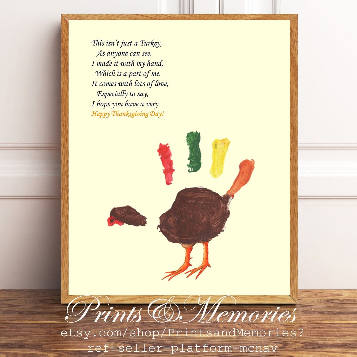 Turkey Handprint Thanksgiving Craft for Kids Happy - Etsy