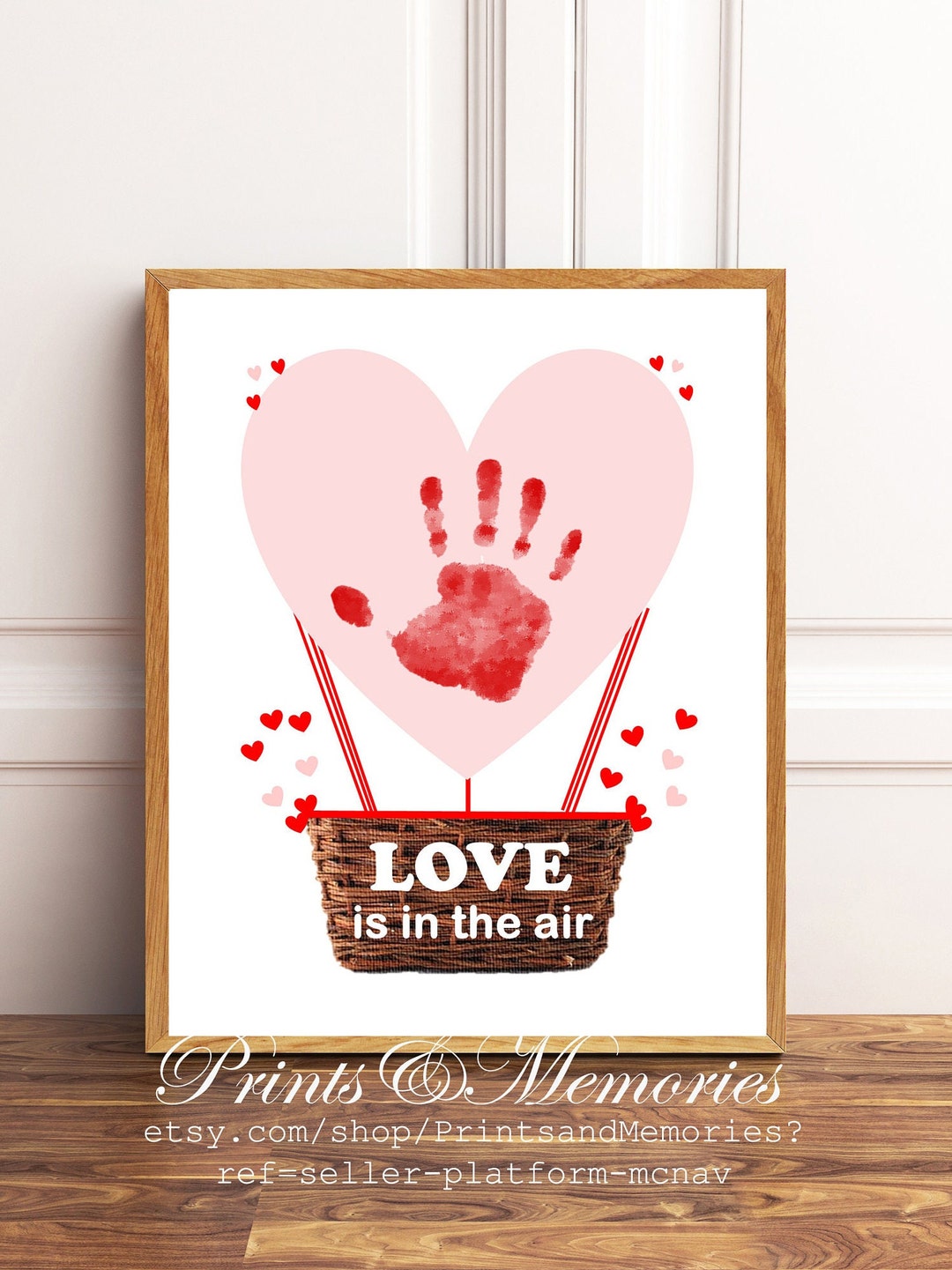 Love is in the Air, Hot Air Balloon, Valentines Handprint Art, Cute ...