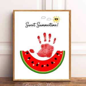 Watermelon Handprint, Sweet Summertime Printable, Summer Craft for Kids ...