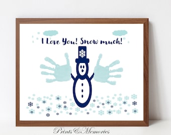 Snowman Handprint Craft | Etsy