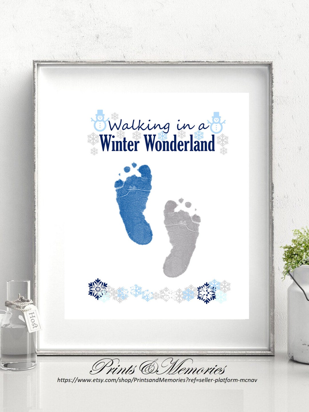 Walking in a Winter Wonderland, Footprint Art, Snow Day Craft for Kids ...