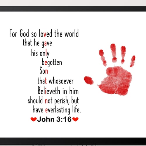 John 3:16 Valentine's Day Bible Verse Cards Printable - Etsy