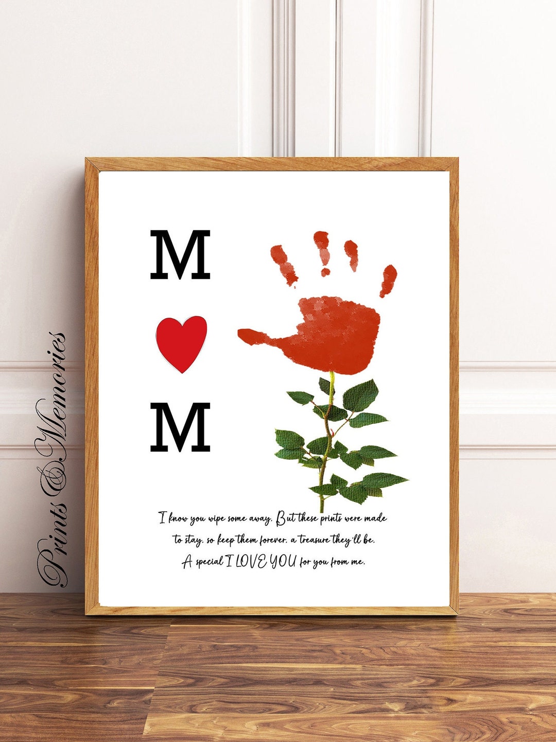 Gift for Mom, Mom Gift Flower Handprint, Mother's Day Craft, Handprint ...