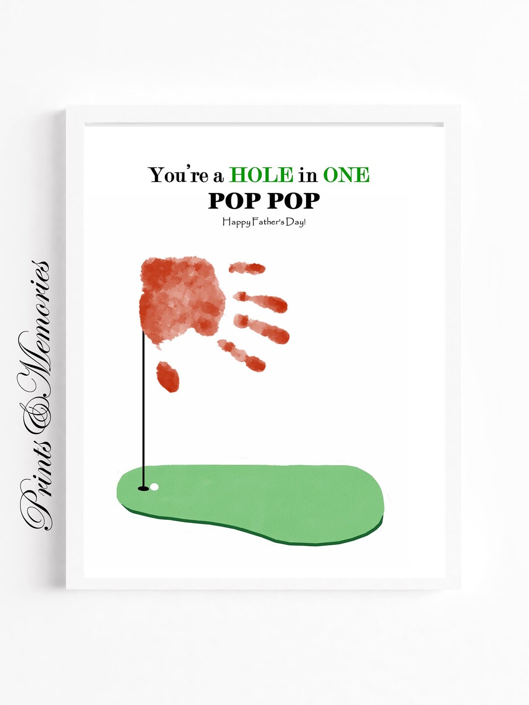 You're a Hole in One Pop Pop, Golf Flag Handprint, Father's Day Gift ...