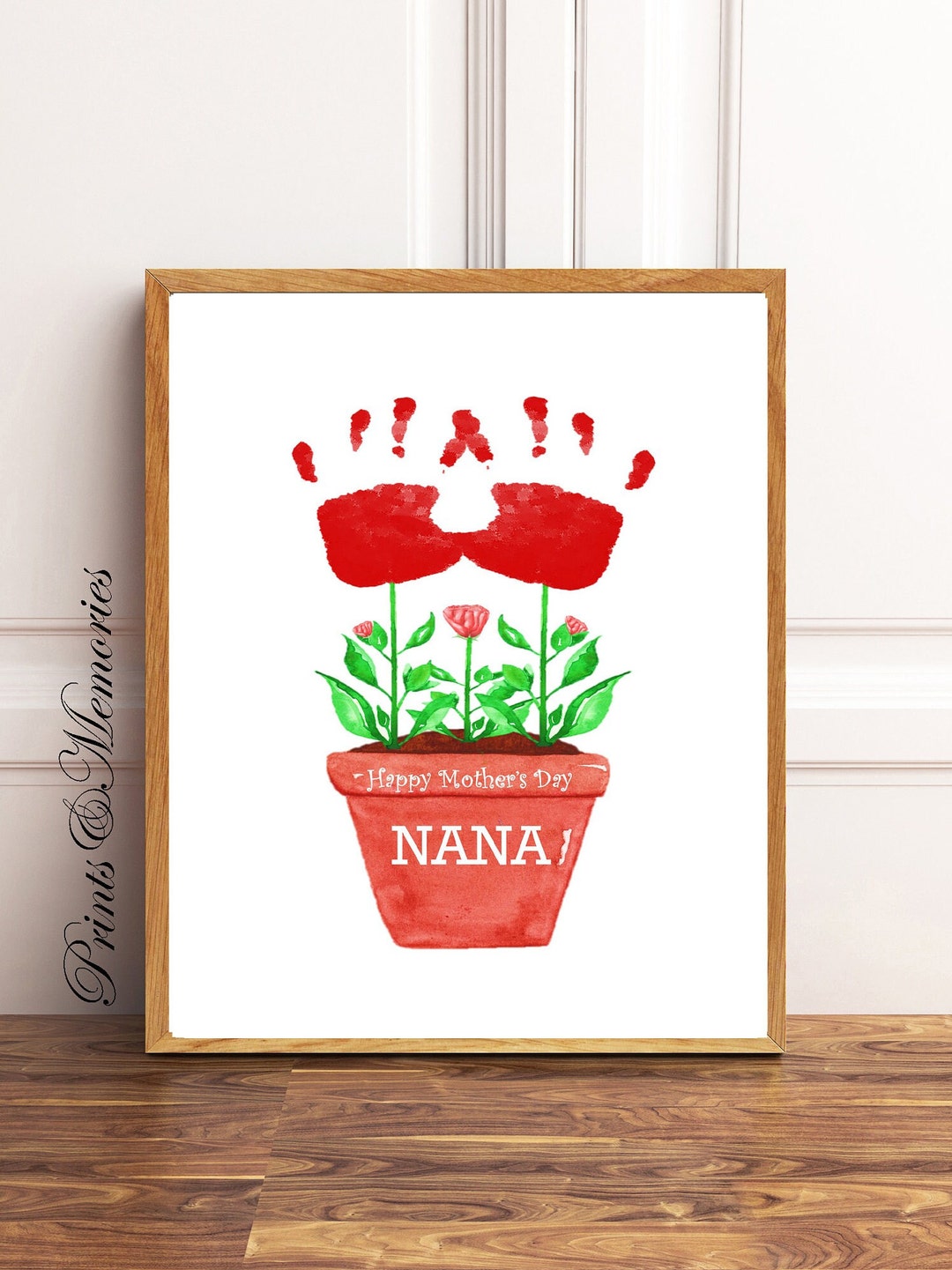 Gift for Nana, Mother's Day Handprint Art, Nana Gift From Grandkid ...