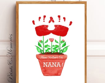 Nana Gift, Gifts for Nana From Grandkids, DIY Kid Craft, Handprint Art ...