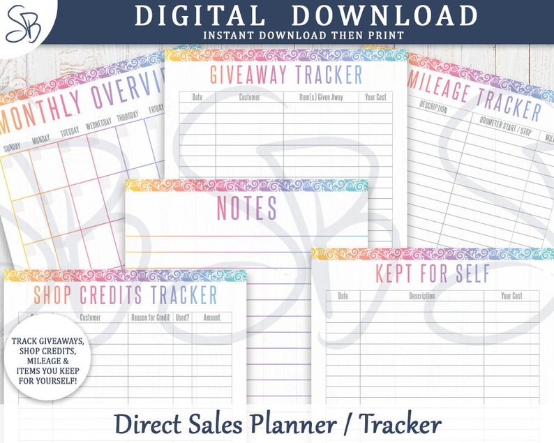 Printable Direct Sales Planner and Business Tracker - Party Planner ...