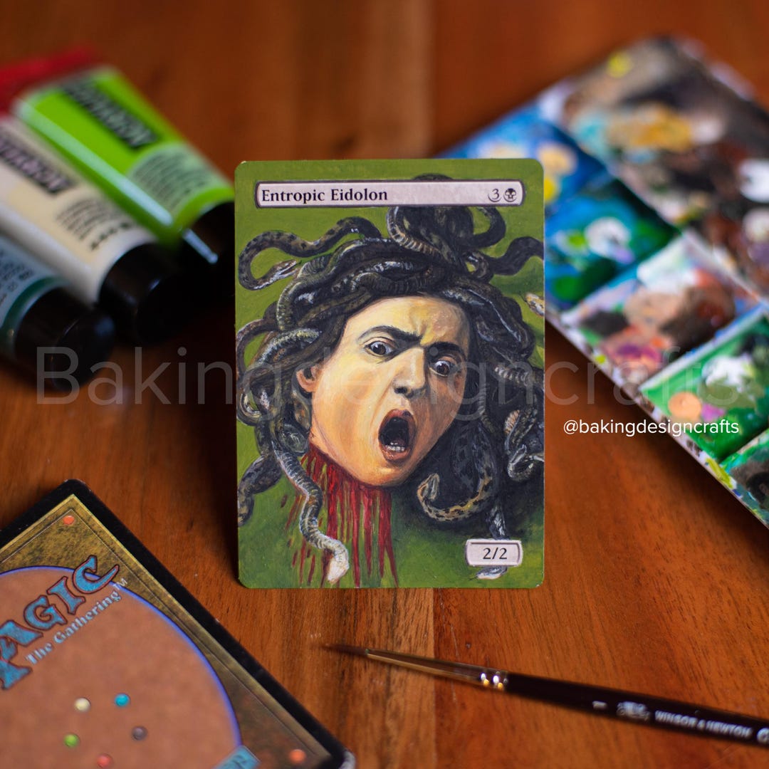 Hand-painted MTG Altered Card – Entropic Eidolon | Medusa by Caravaggio ...