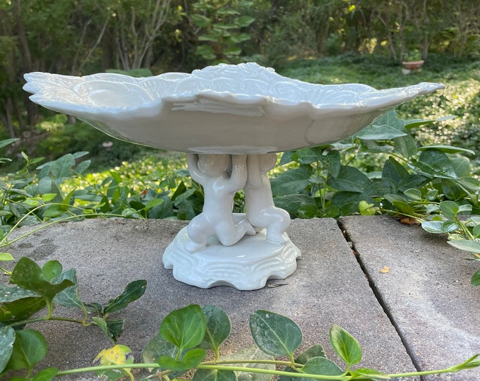 Vintage Cherub Pedestal Compote Dish Made in Italy - Etsy