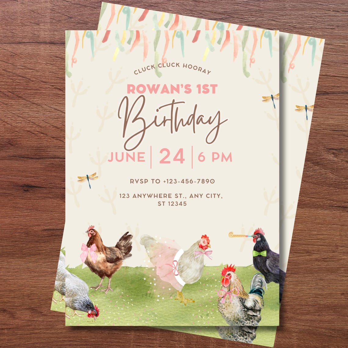 Chicken Farm Birthday Party Digital Invite - Chicken Theme Party ...