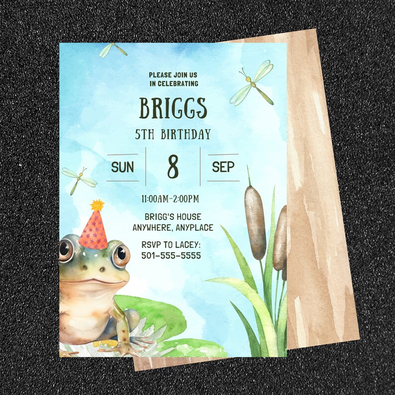 Frog Birthday Party Invite - Etsy