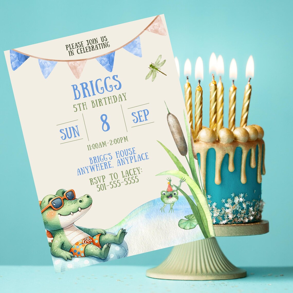 Crocodile Swamp Birthday Party Invite Kit - Alligator Birthday Party ...