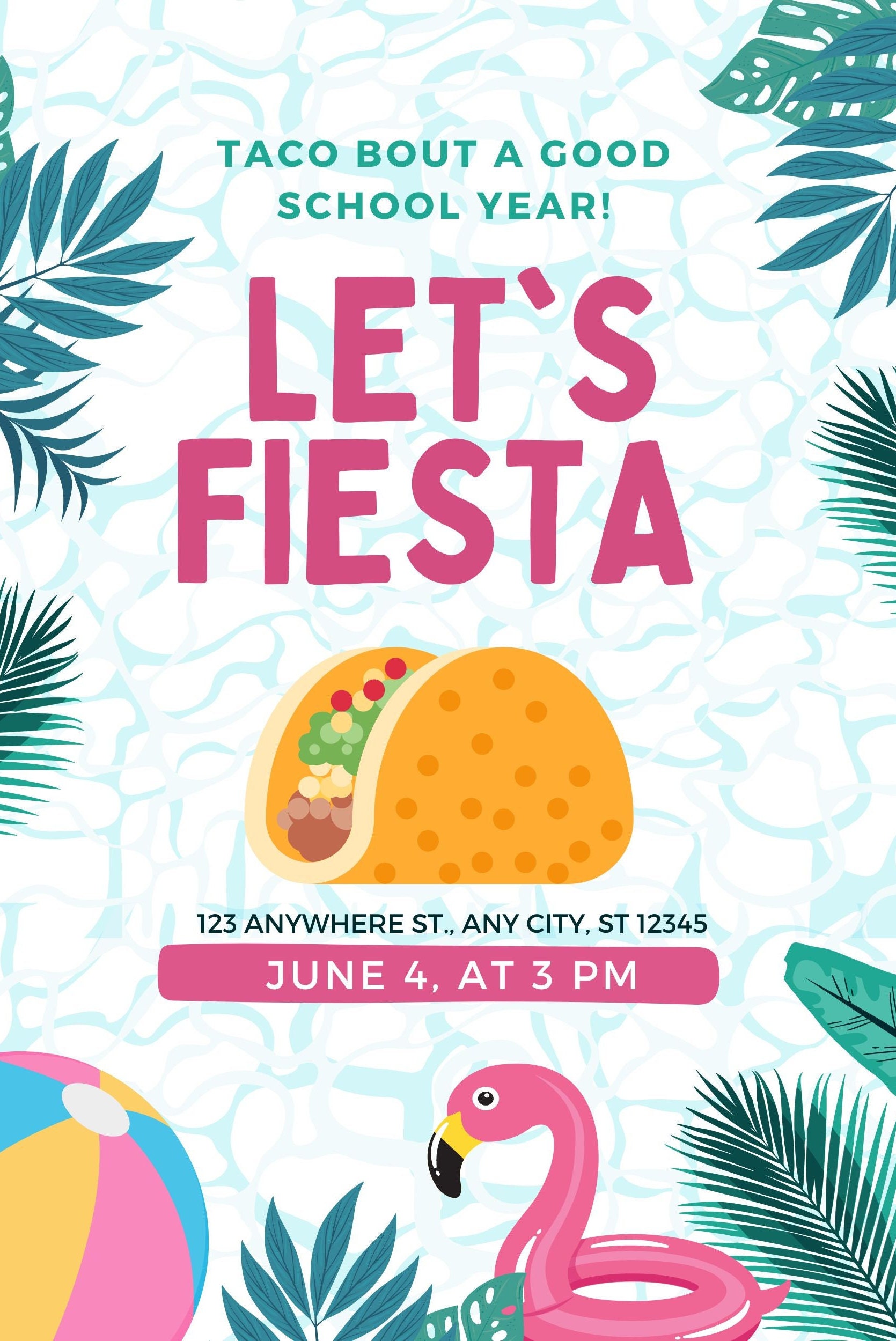 Taco Bout a School Year End of School Party Invite - Etsy