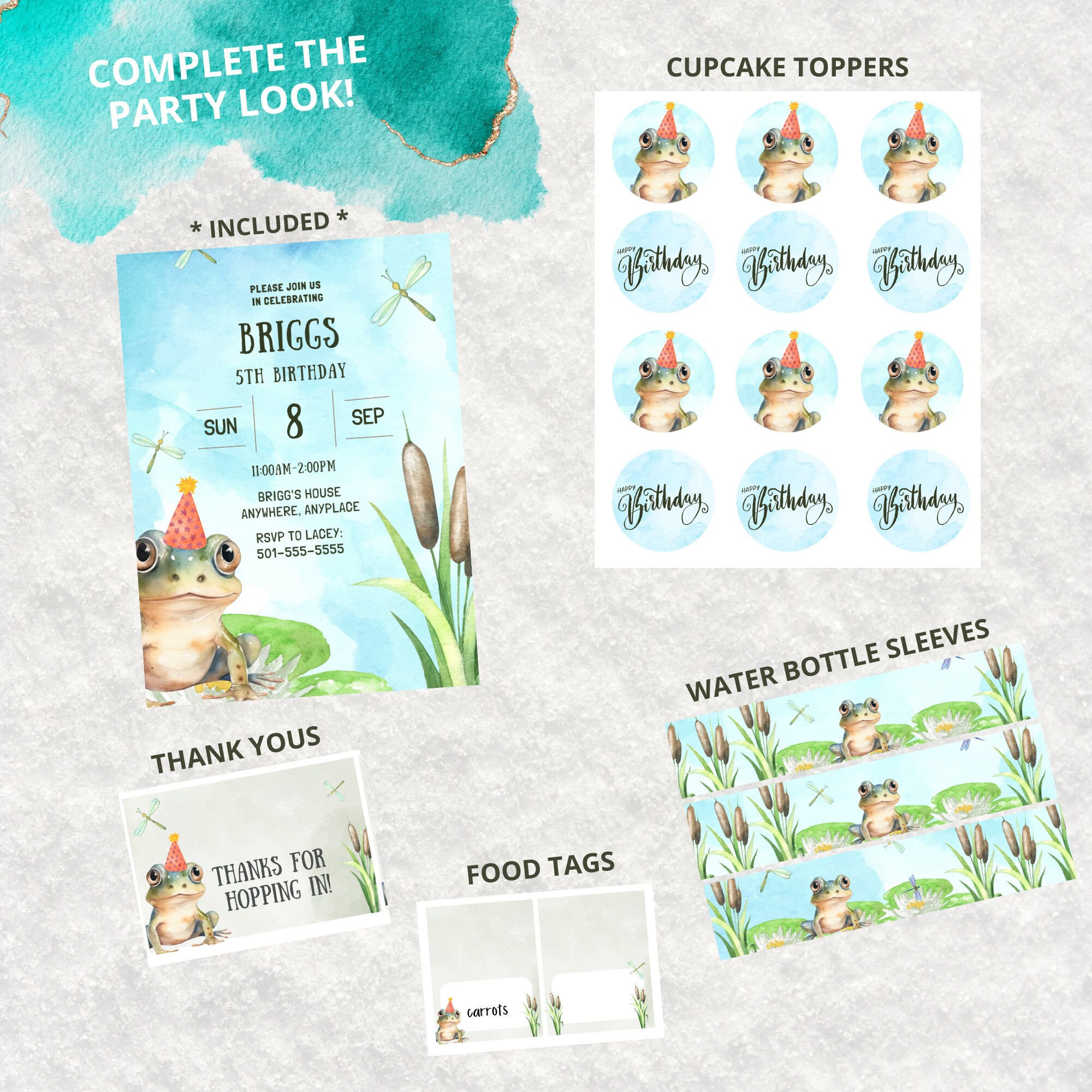 Frog Birthday Party Invite - Etsy