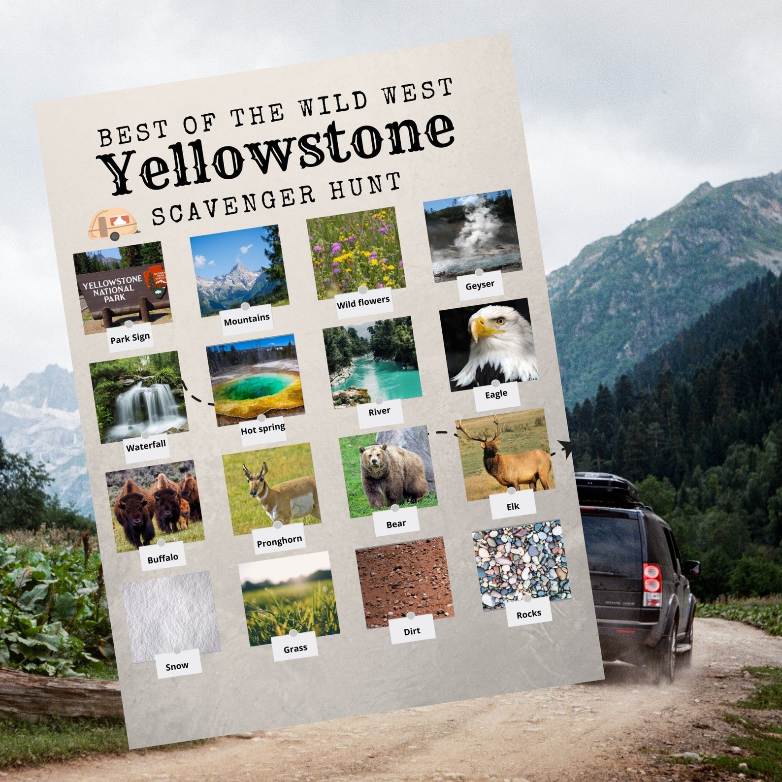 Yellowstone Scavenger Hunt for Kids - Etsy
