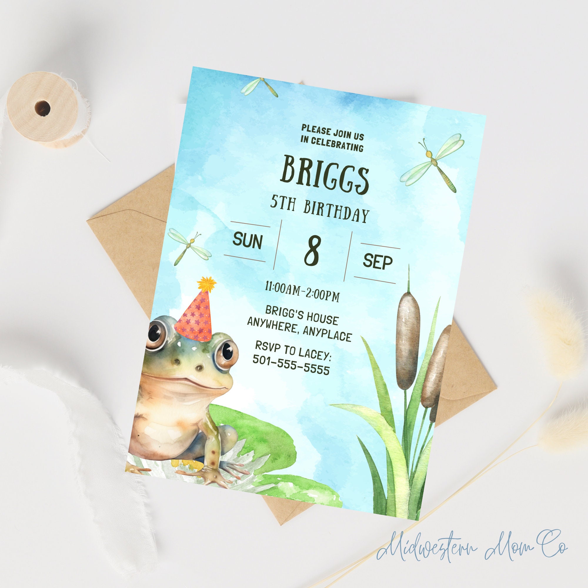 Frog Birthday Party Invite - Etsy