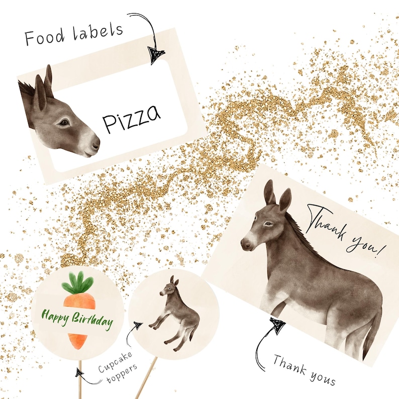 Donkey Farm Birthday Party Digital Invite - Donkey Mule Theme Party ...