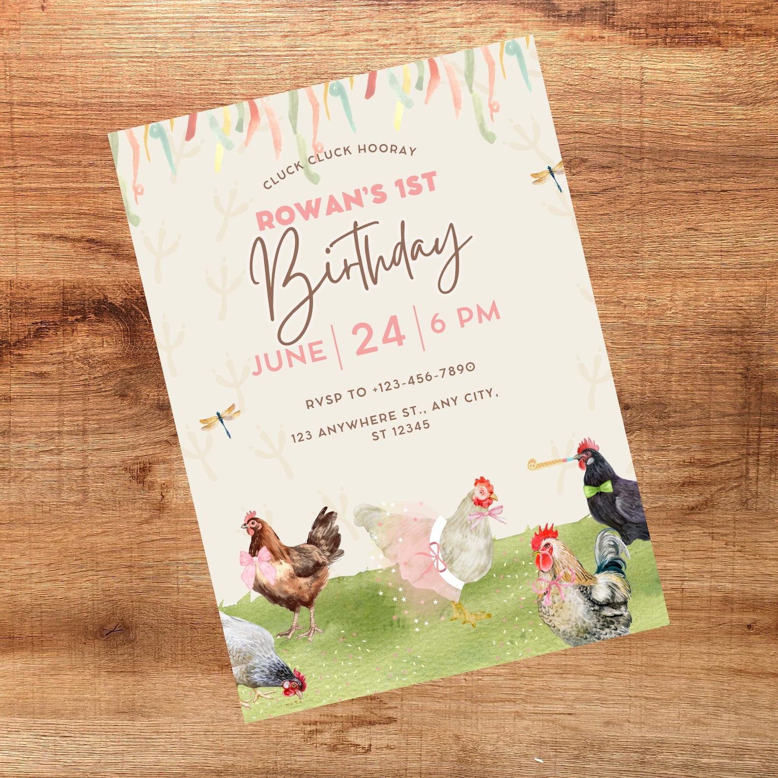 Chicken Farm Birthday Party Digital Invite - Chicken Theme Party ...