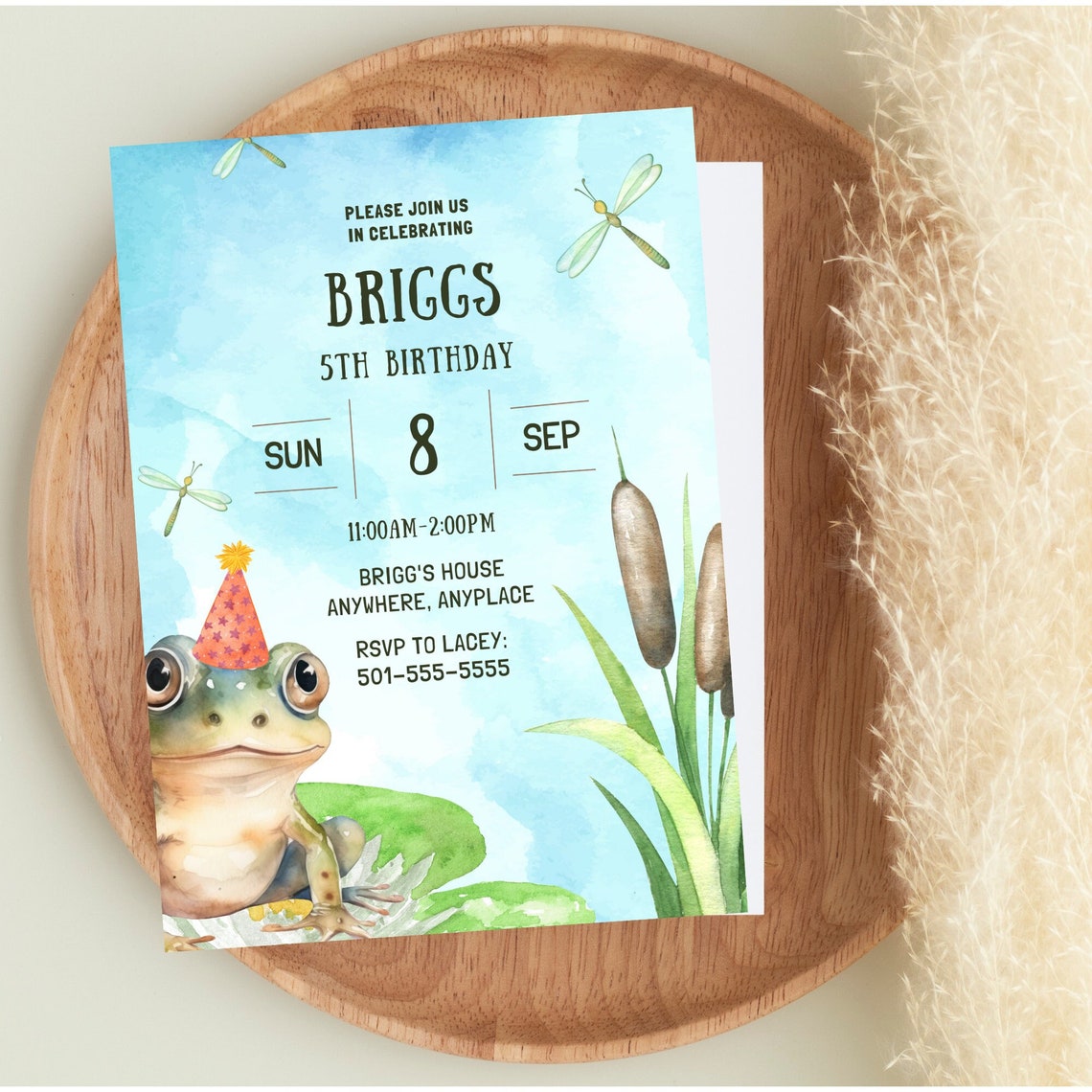 Frog Birthday Party Invite - Etsy