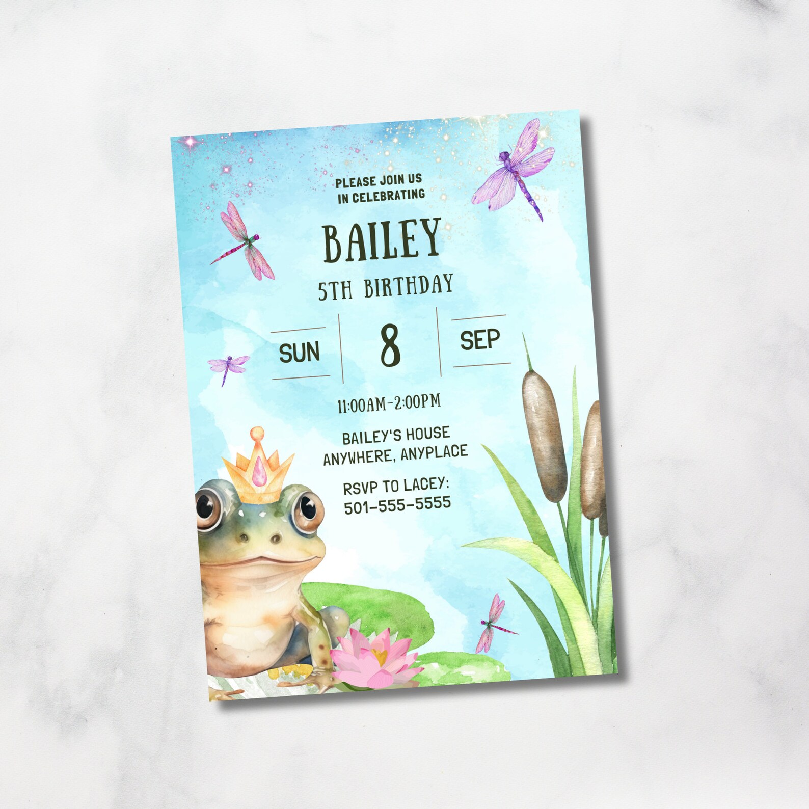 Princess Frog Birthday Party Invite - Etsy