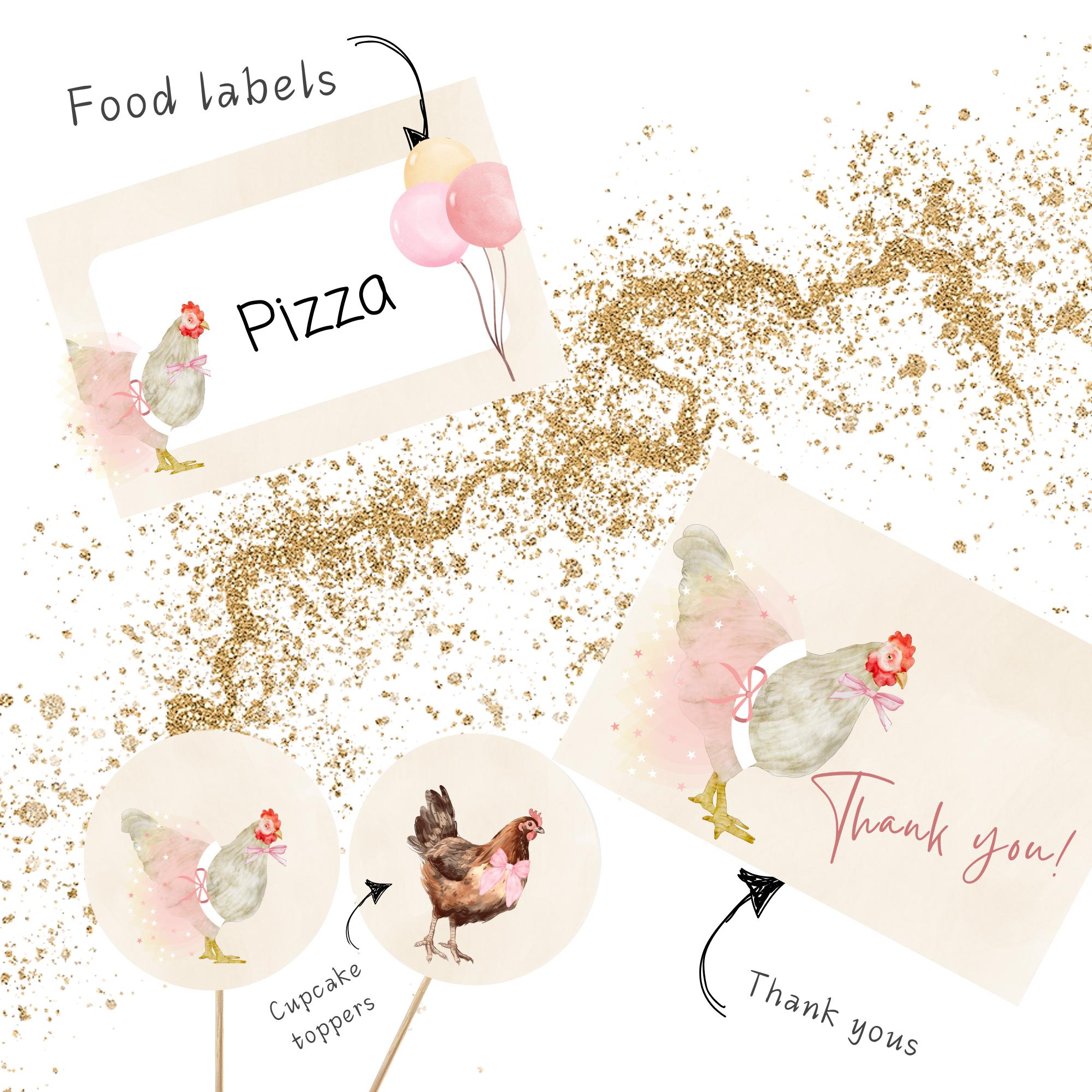 Chicken Farm Birthday Party Digital Invite - Chicken Theme Party ...