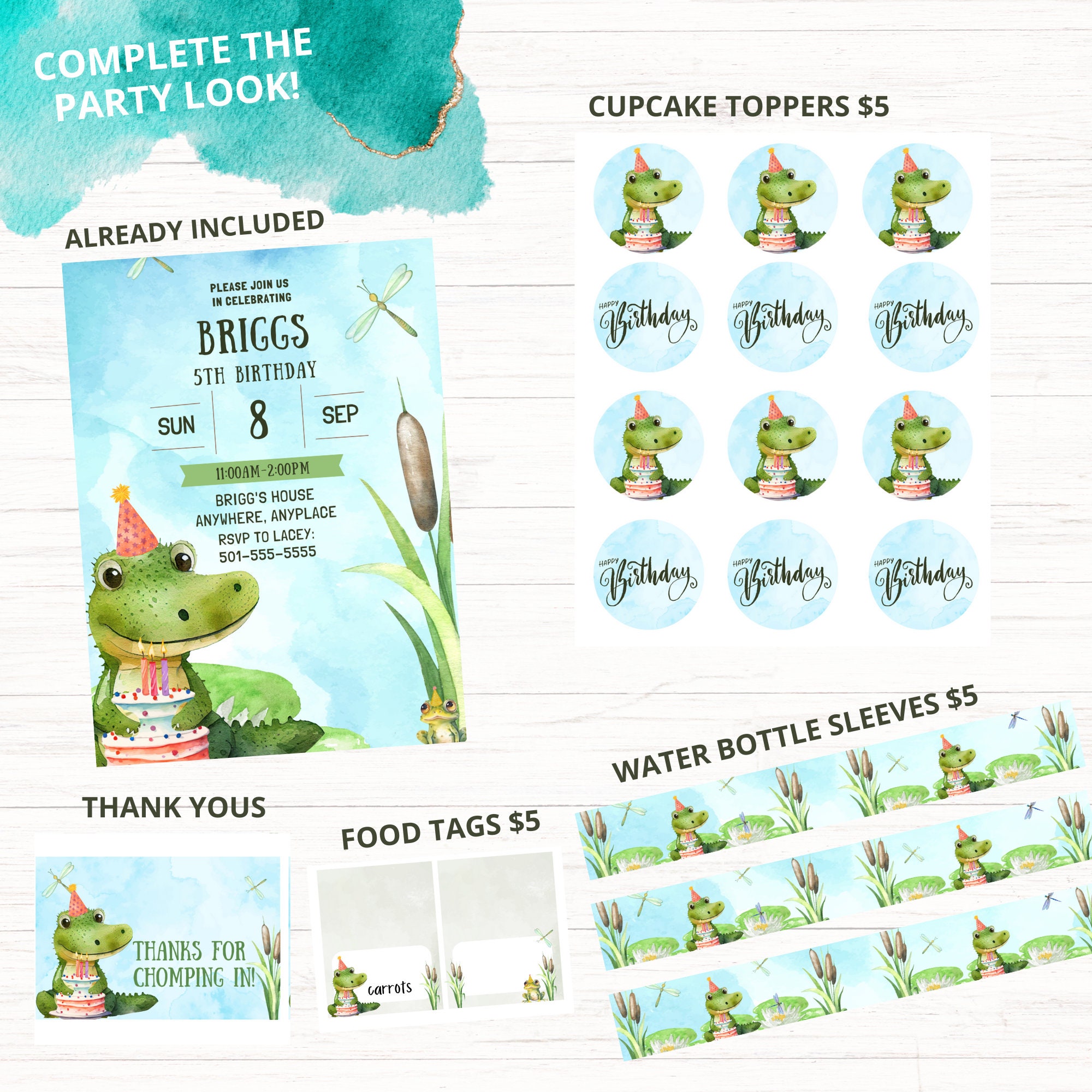 Crocodile Swamp Birthday Party Invite - Etsy