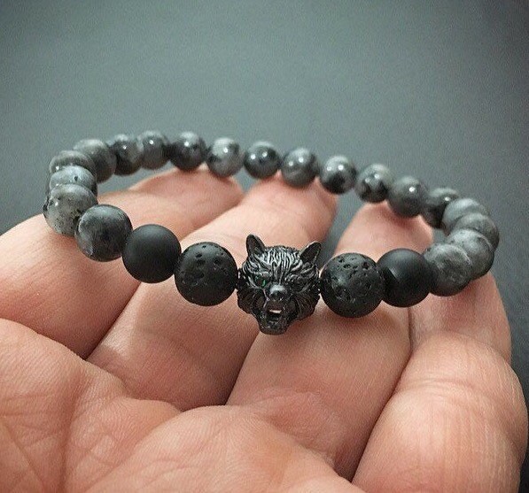 Black Wolf Luxury Bracelet Wolf Bracelet Mens Bracelet Gift - Etsy