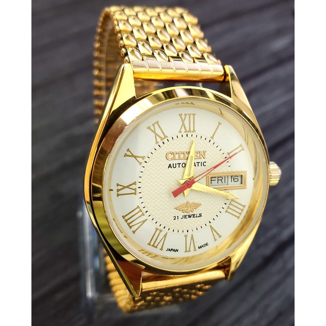 Very Rare Vintage Citizen 70s Day Date Automatic White Roman Dial Runs ...