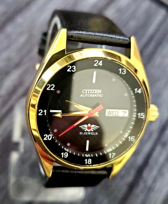 Rare Vintage Citizen Automatic 12-24hr Dial Watch Ser… - Gem