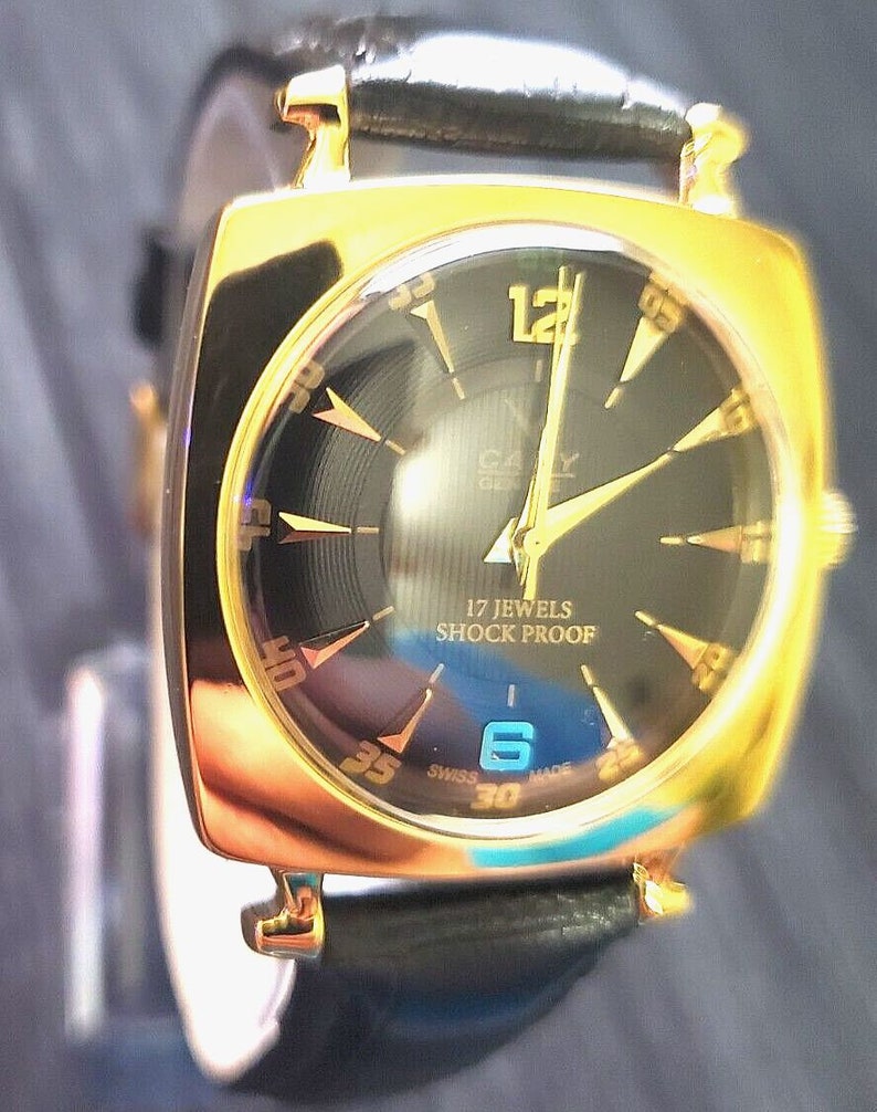 RARE Camy Geneve Mechanical Swiss Watch Restored Serviced Gld-blk-blk ...