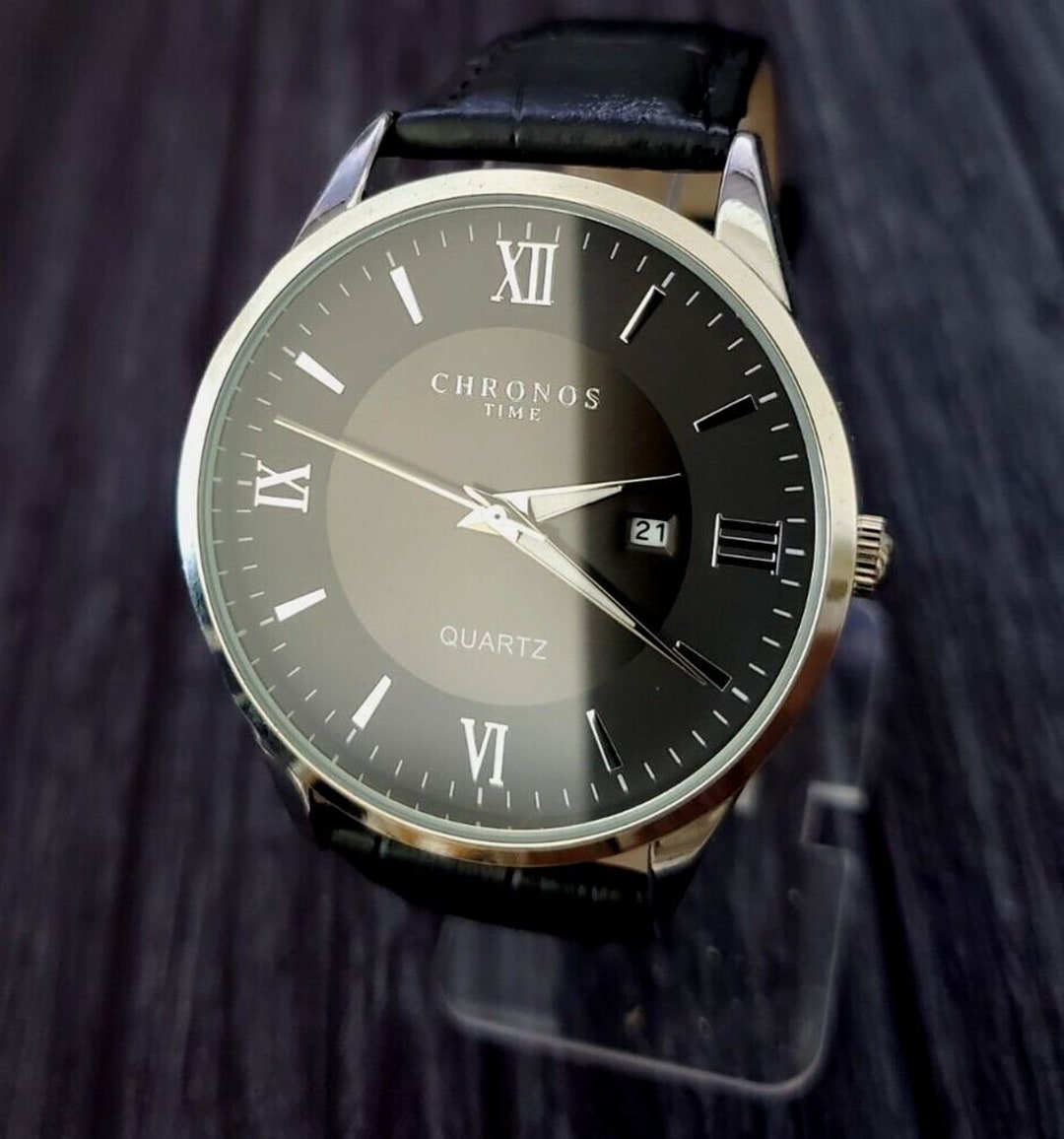 Chronos Japan Movement Tuxedo Black Roman Dial Mens T Cocktail Time ...
