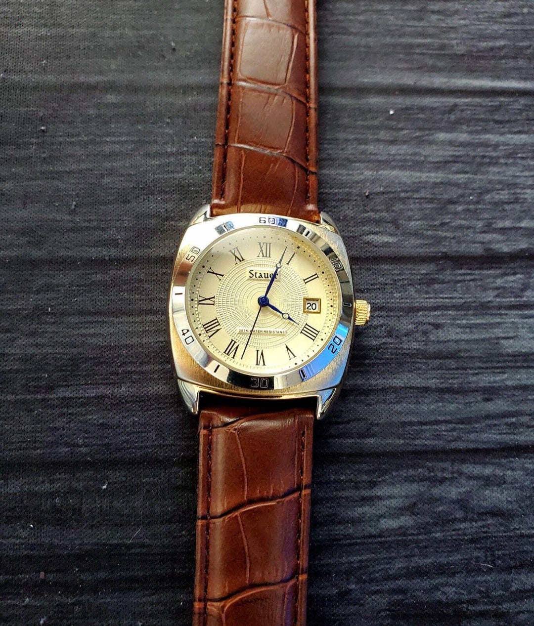 Rare Stauer Time Master Piezo Mens Watch Brown Leather Strap - Etsy