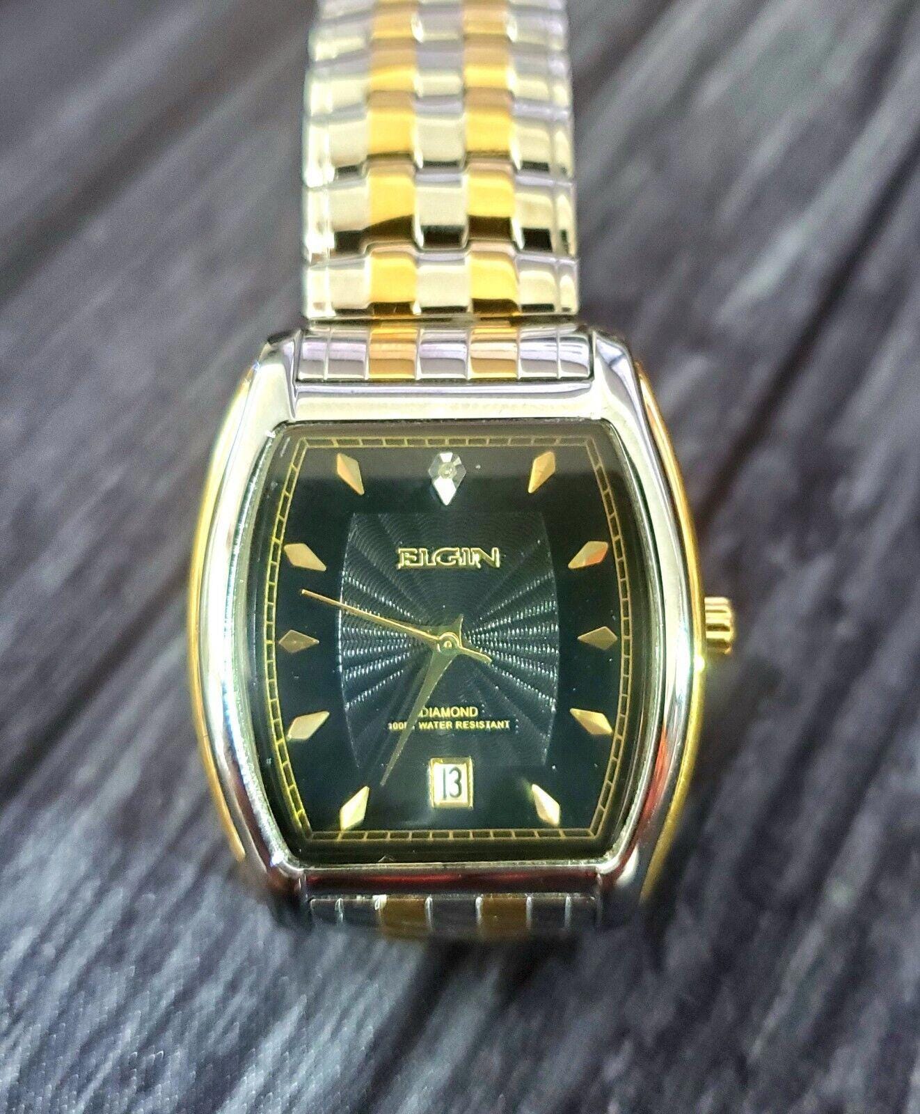 Rare Elgin Lord Diamond Dial Barrel Dress Watch Box Papers - Etsy