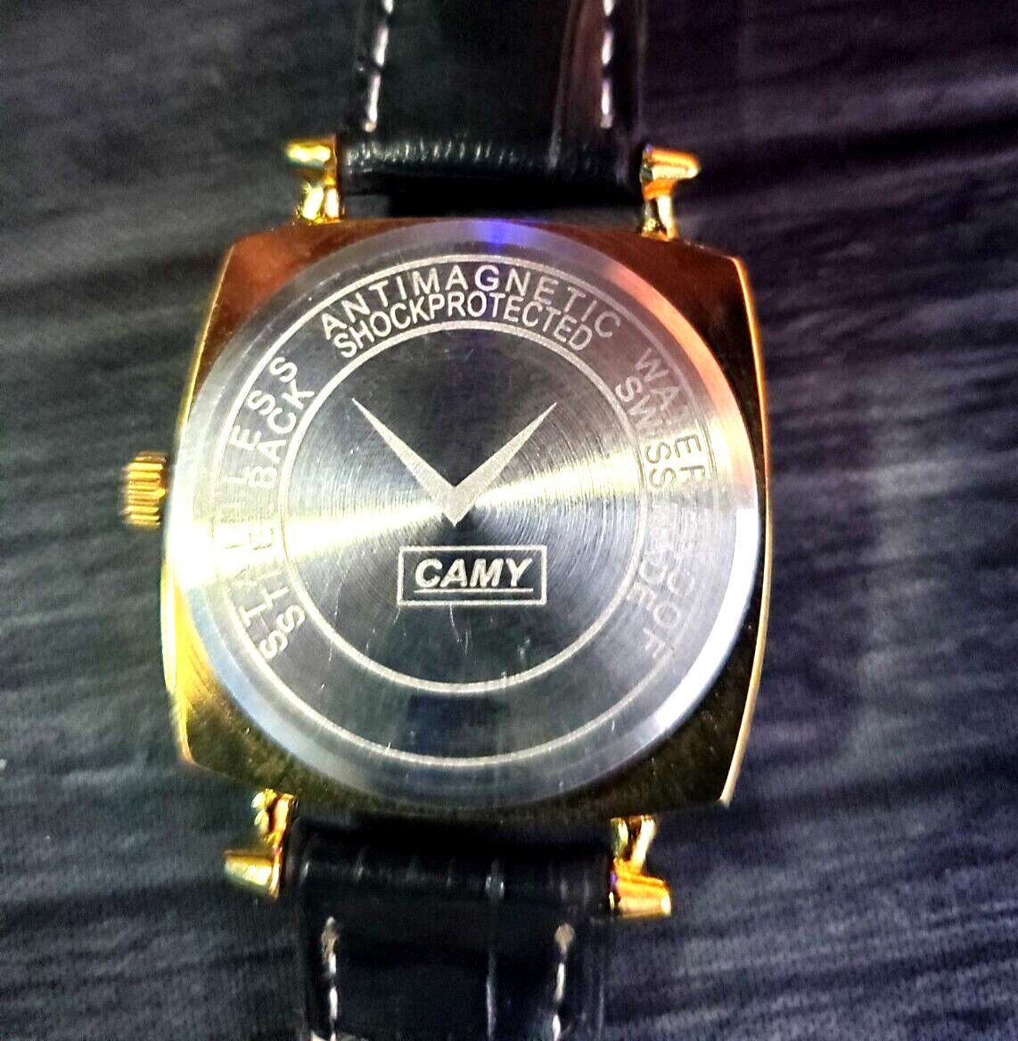 RARE Camy Geneve Mechanical Swiss Watch Restored Serviced Gld-blk-blk ...