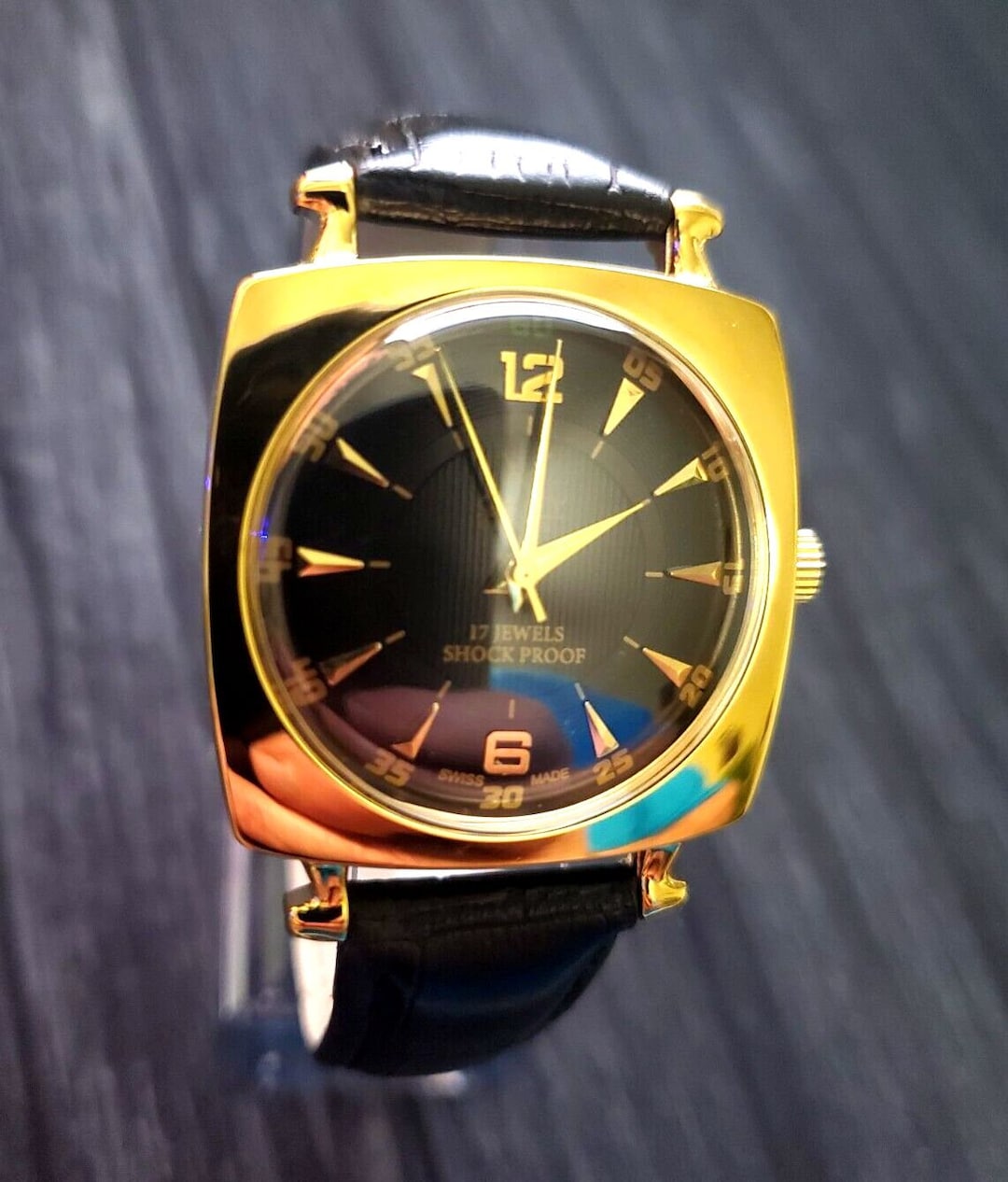RARE Camy Geneve Mechanical Swiss Watch Restored Serviced Gld-blk-blk ...