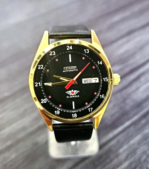 Rare Vintage Citizen Automatic 12-24hr Dial Watch Ser… - Gem