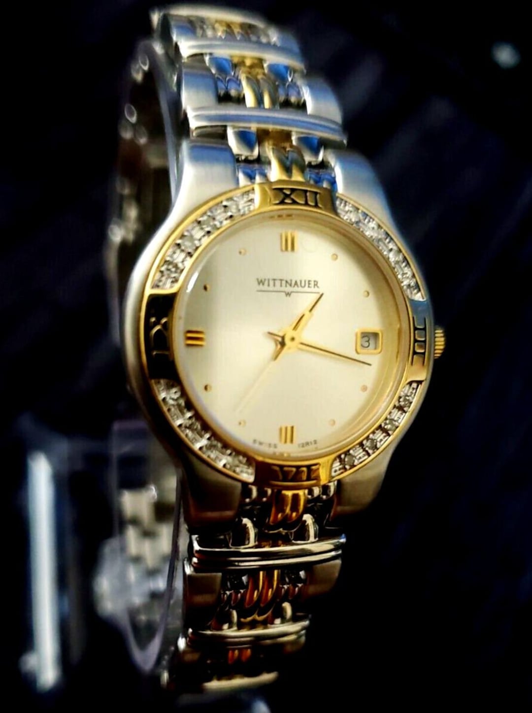 RARE Wittnauer Swiss Ladies Watch 12 VS Diamond Bezel Sapphire Crystal ...