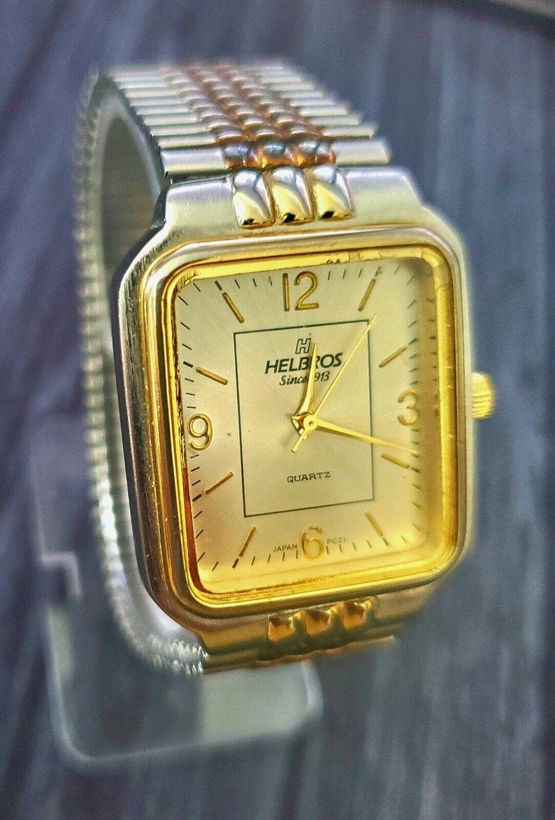 Rare Vintage Retro Helbros 80s Mens Tank Watch New Battery - Etsy