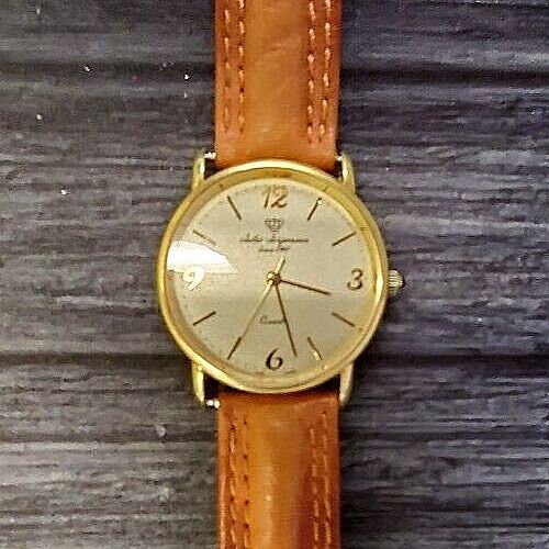 Rare Vintage Jules Jurgensen Gold Mens 4673 Champaign Quartz Date ...