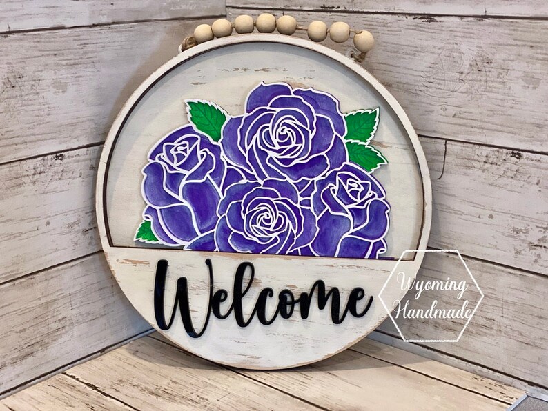 Welcome Sign With Interchangeable Inserts Front Door Decor - Etsy