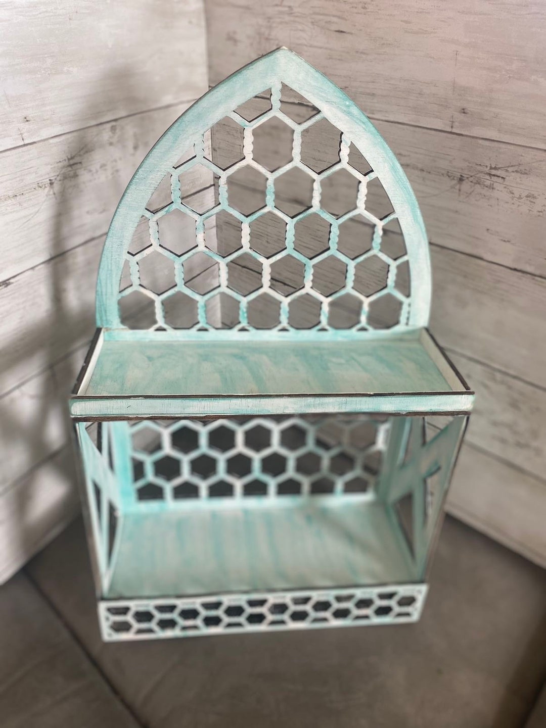 Farmhouse Chicken Wire Shelf, Primitive Rustic Shelf, Wooden Wall Decor ...